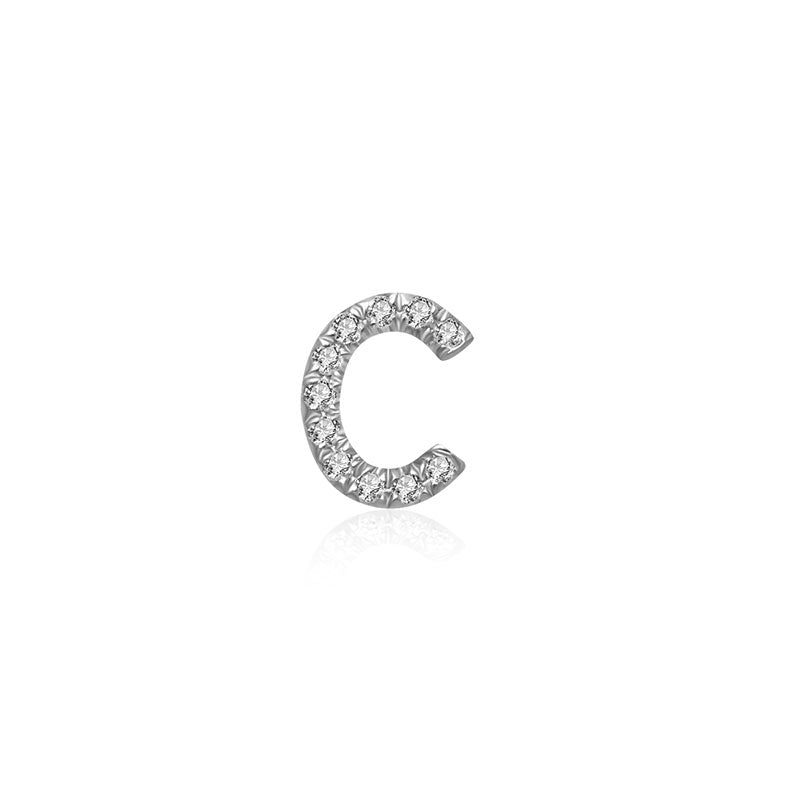 18k Gold Initial Letter "C" Diamond Pandent + Necklace – Genevieve ...