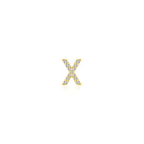 18k Gold Initial Letter "X" Diamond Pandent + Necklace – Genevieve ...