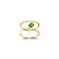 18k Gold Diamond Double Ring with Emerald – Genevieve Collection
